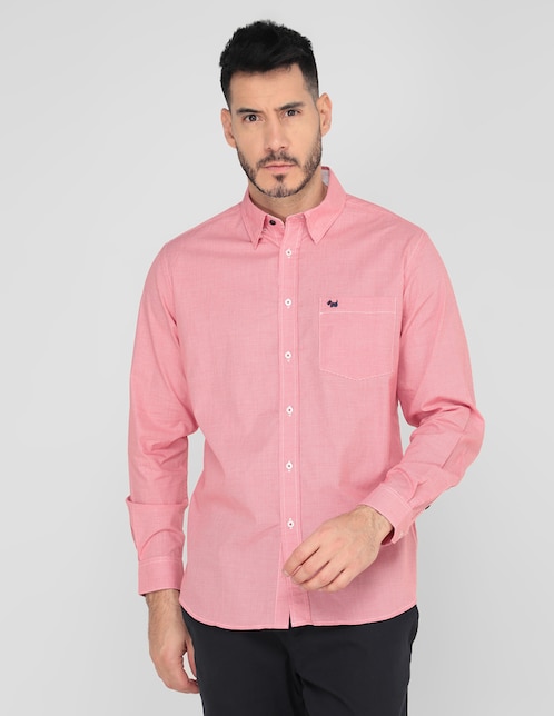 Camisa casual Ferrioni de algodón manga larga para hombre 1