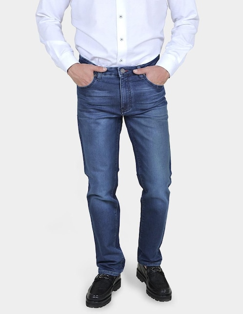 Jeans slim Cuadra lavado claro para hombre 1
