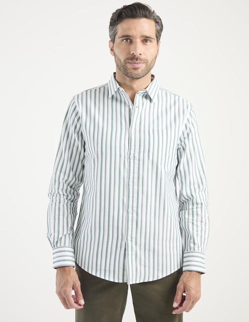 Camisa casual Regent Street de algodón manga larga para hombre 1