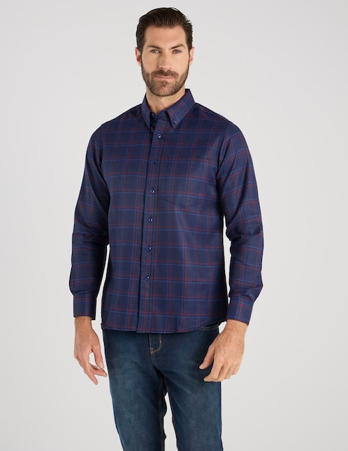 Camisa casual Regent Street de algodón manga larga para hombre 1