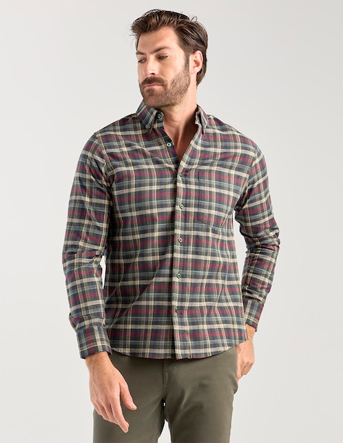 Camisa casual Regent Street de algodón manga larga para hombre 1