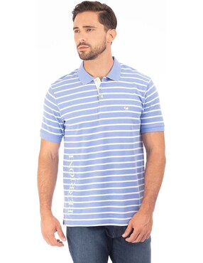 Playera tipo polo Ferrioni estampado a rayas para hombre