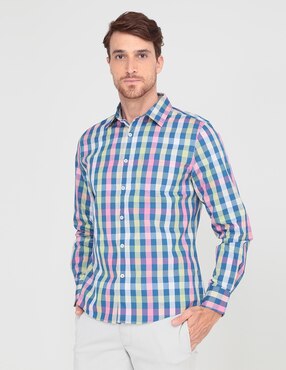 Camisa casual Regent Street de algodón manga larga para hombre