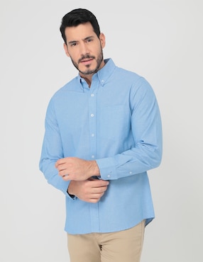 Camisa casual Regent Street de algodón manga larga para hombre