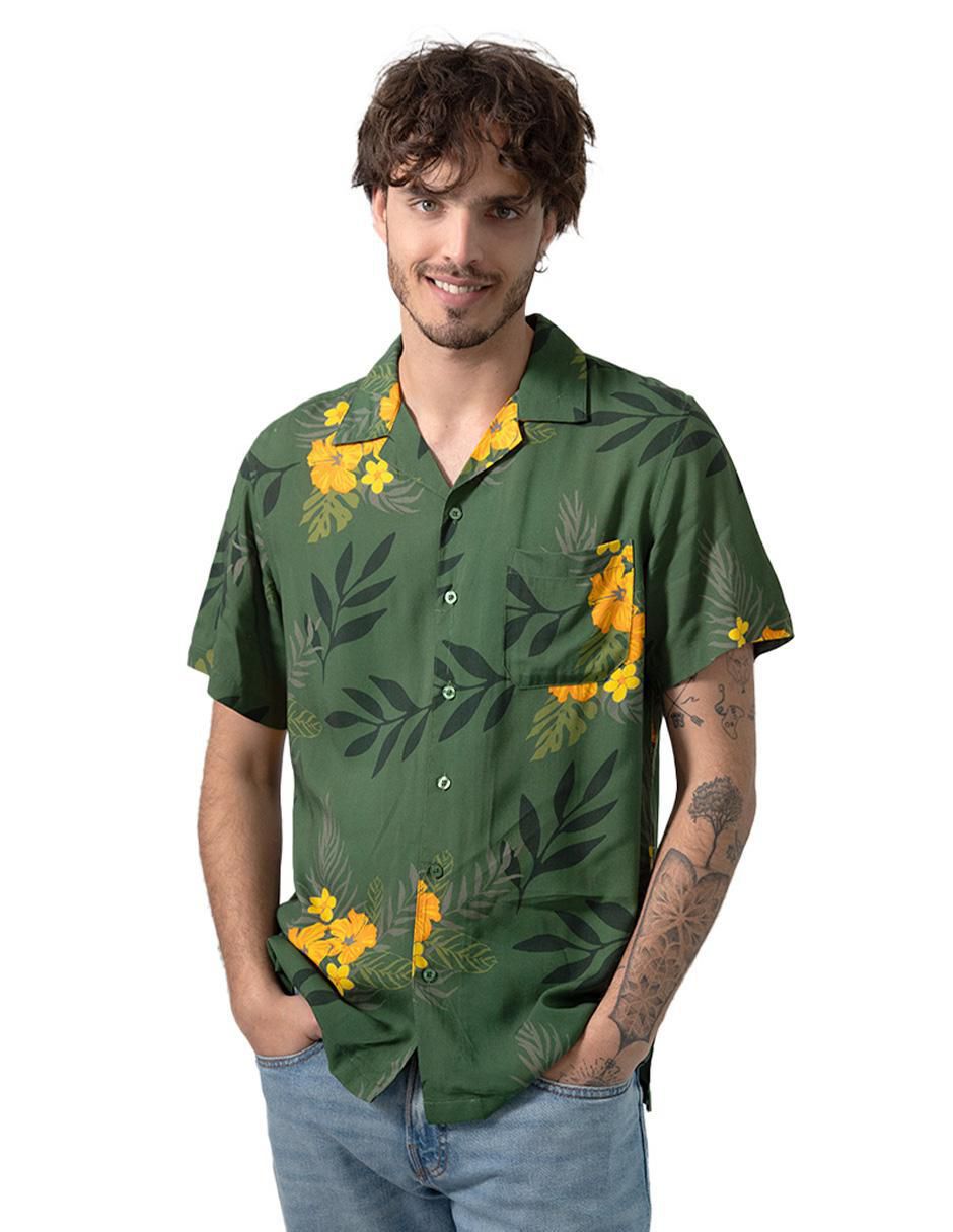 Camisa casual Generra de algodón manga corta para hombre