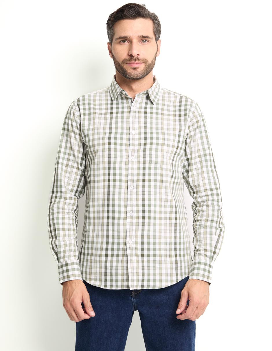 Camisa casual Regent Street de algodón manga larga para hombre
