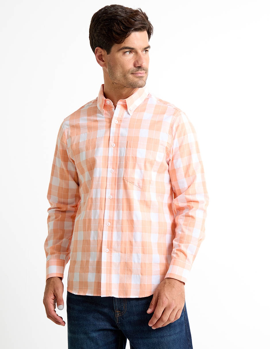 Camisa casual Regent Street de algodón manga larga para hombre