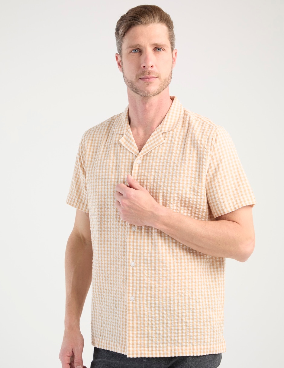 Camisa casual Regent Street de algodón manga corta para hombre